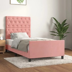 Rám postele s čelem růžový 80x200 cm samet 3125909