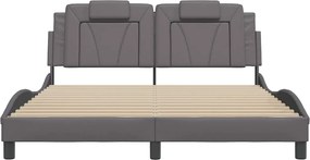 Rám postele Viana bez matrace šedý 160x200 cm umělá kůže 3208106