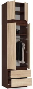 Skříň s nástavcem S 60 cm 2D 2SZ CLP wenge / sonoma