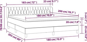 Box spring postel s matrací modrá 180x200 cm textil 3127067