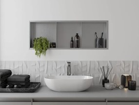 Mexen X-Wall-R nástěnná polička s límcem a policí 90 x 30 cm, inox - 1910903010S