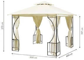 Zahradní pavilon BETH 3x4 m béžový