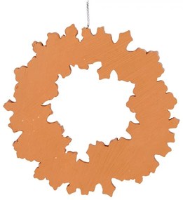 Hnědá vánoční závěsná ozdoba perníkový věneček - Ø 18*2 cm