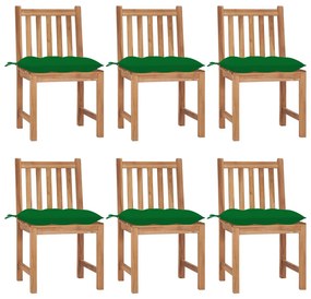 Zahradní židle 6 ks s poduškami masivní teak 3073135