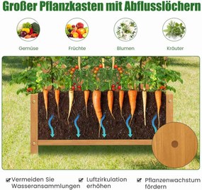 Costway 180 cm vysoká zahradní postel s mřížkou květináče a drenážními otvory