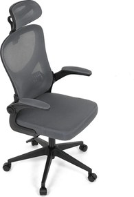 Ergonomická kancelářská židle ALEXANDRE - šedá síťovina
