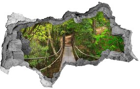 Wallmuralia Díra 3D ve zdi nálepka Visací most 95x73 cm