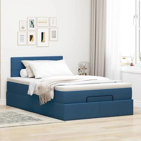 Osmanský rám postele s matrací modrá 120x190cm textil 3311448