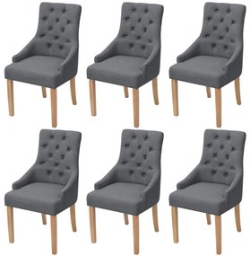 Jídelní židle 6 ks tmavě šedé textil 274424