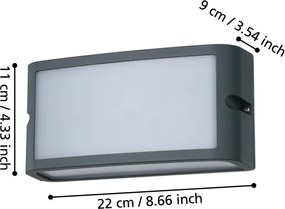 LED nástěnné venkovní svítidlo (výška 11 cm) CAMARDA – EGLO