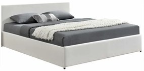 Tempo Kondela Čalouněná postel JADA NEW 180x200, s úložným prostorem a LED osvětlením, bílá