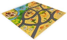 Pěnová podložka Puzzle safari 93x93 cm barevná