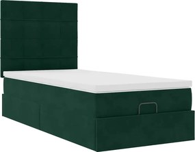 Osmanský rám postele s matracemi tmavě šedá 80x200cm samet 3314285