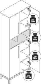 Tchibo - Vysoká koupelnová skříňka »Eklund« - barva: šedá