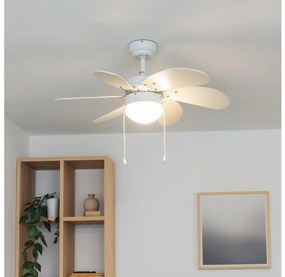ZEVENTI - Stropní ventilátor FAMARA 1xE14/60W/230V bílá