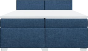 Box spring postel s matrací modrá 200x200 cm textil 3288294