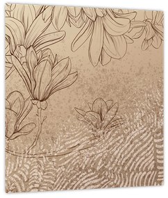 Obraz - Kreslené květy (30x30 cm)