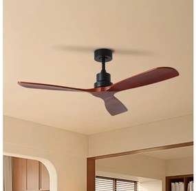 ZEVENTI - Stropní ventilátor LIONI Wi-Fi Tuya černá/dub + DO ZEV020