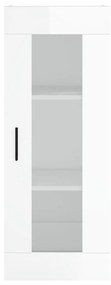 Skříň highboard bílá s vysokým leskem 34,5x34x180 cm kompozit,  3199187