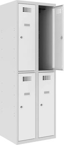 MALOW Šatní skříň dělená Sus 322 W šířka 600 mm [světle šedá, světle šedá, cylindrický zámek]
