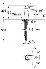 Grohe Eurodisc Cosmopolitan - Páková umyvadlová baterie, chrom 3317820E