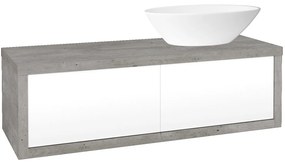 Dřevojas Koupelnová skříň STORM SZZ2 120 (umyvadlo Triumph) Varianta: D01 Beton / L01 Bílá vysoký lesk / Pravé