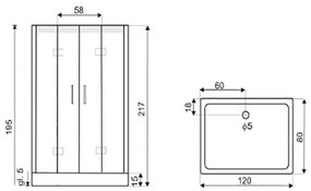 BPS-koupelny Hydromasážní box NV-Taluz 120x80