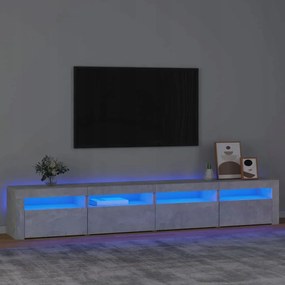 Fionshop 263588265 Tv skříňka s Led osvětlením betonově šedá 240x35x40 cm