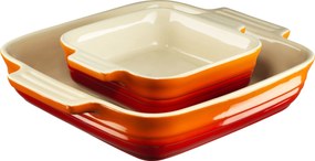 Pečící formy Le Creuset čtvercové 14 + 23 cm ohnivě oranžové 2 ks