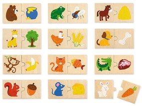 Dřevěné puzzle Viga Krmení zvířátek