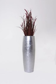 Stříbrný květináč GALA, výška 100 cm, sklolaminát, stříbrný