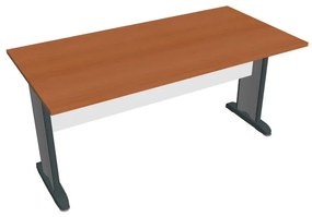 Stůl jednací rovný 160 cm - Hobis Cross CJ 1600 Dekor stolové desky: třešeň, Dekor lamino podnože: bílá, Barva nohou: černá