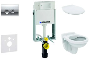 Geberit Kombifix - Set předstěnové instalace, klozet Alpha se sedátkem, tlačítko Delta21, lesklý chrom 110.100.00.1 NR2