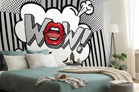 Tapeta stylový šedý pop art - WOW! - 225x150