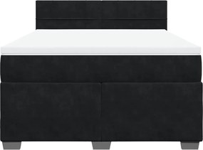 Box spring postel s matrací černá 160x200 cm samet 3288656