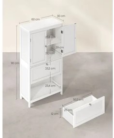 Koupelnová skříňka Vasagle Swede 110 cm bílá