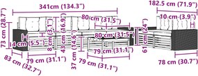 Venkovní pohovková souprava 7 ks Přirozená a Krémová Polyester 3383068