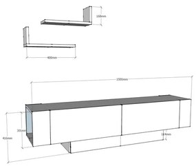 Bílá TV sestava 150x42 cm Matera – Zena Home