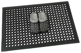 Černá gumová průmyslová protiúnavová protiskluzová olejivzdorná rohož (75% nitrilová pryž) Workmate, FLOMAT - délka 60 cm, šířka 90 cm a výška 1,4 cm