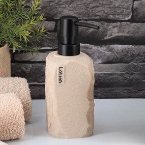 Dávkovač mýdla Paola, písková/s černými prvky, 400 ml