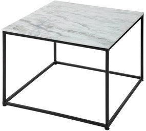 DNYMARIANNE -25% Moebel Living Bílý mramorový konferenční stolek Giraco 50 x 50 cm