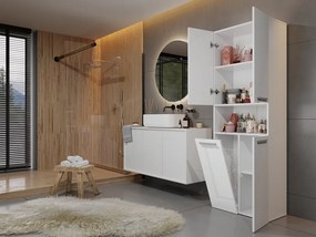 Koupelnová vysoká skříňka Noemi 1K DK bílá lesk