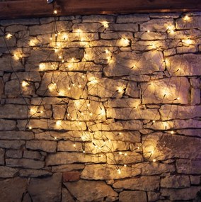 Hobby Line LED světelná síť, 200 × 150 cm, teple bílá, 90 diod, tmavě zelený kabel, IP44, prodlužovací