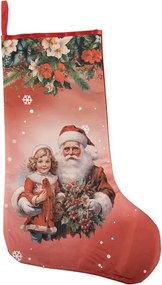 Červená vánoční punčocha Santa M - 25*1*36 cm