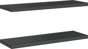 Nástěnné police 2 ks 75 x 23,5 cm černé nerezová ocel 30292