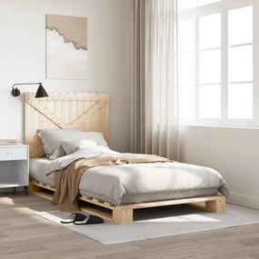 Rám postele s čelem 100 x 200 cm masivní borové dřevo 3281569