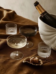 Ferm Living Skleničky na šampaňské Ripple 150 ml – sada 2 ks, čirá barva, sklo