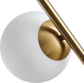 HOMCOM stojací lampa 2-dílná se skleněným stínidlem, ocel a sklo, výška 165 cm, zlatá a bílá, moderní design do obývacího pokoje