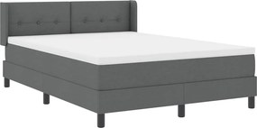 Postel s boxspringem s čelo Tmavě šedá 200 x 140 cm textil 3341105
