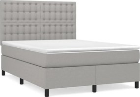Box spring postel s matrací světle šedá 140 x 190 cm textil 3142089